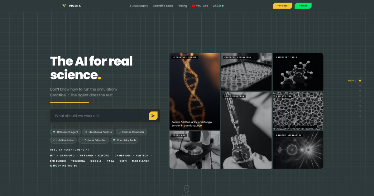 Vicena - The AI for Real Science